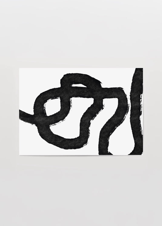 Ink Flow No.2 – Siyah Beyaz Soyut Poster ile Minimal Dokunuş – Yaris Poster