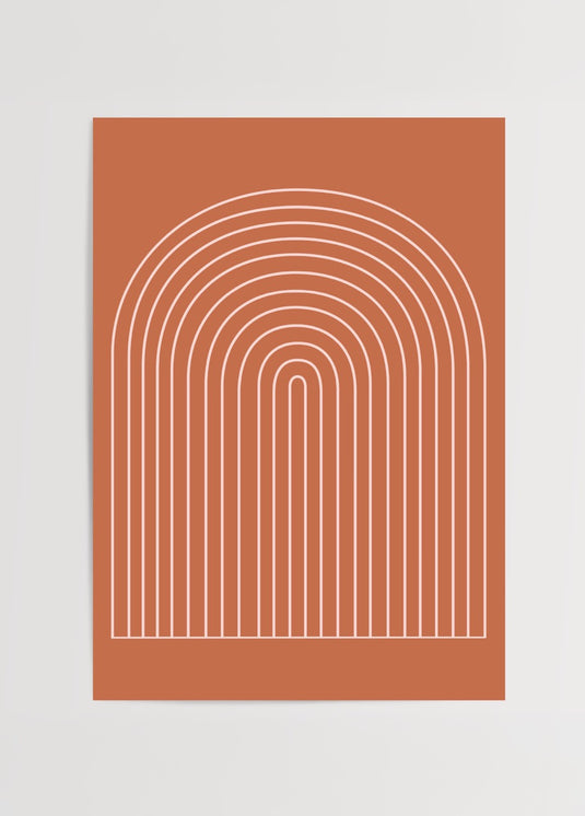 Terracotta Arch Poster – Minimal Kavisli Çizgiler | Yaris Poster